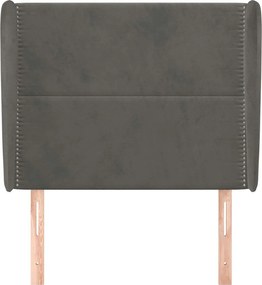 Čelo postele typu ušák tmavě šedé 103x23x118/128 cm samet 3117859