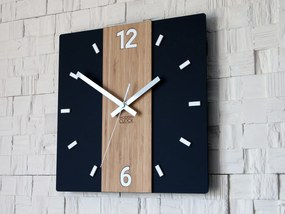 Bambusové nástěnné hodiny Primo 30 cm hnědé/černé II