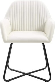 Jídelní židle 4 ks krémové textil 277098
