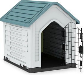Costway Plastová psí bouda pro zvířata s uzamykatelnými kovovými dvířky