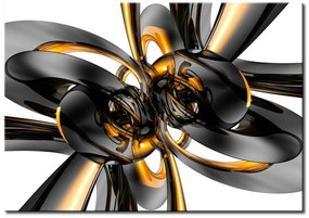 Obraz Skleněná past (1-dílný) - černá 3D abstrakce s efektem víru