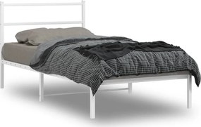 vidaXL Kovový rám postele s čelem 107 x 203 cm [355361] Barva: Bílá