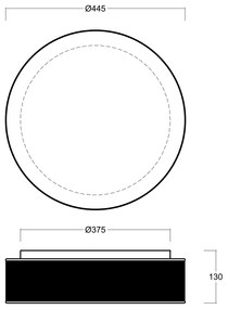 Osmont 67037 Eris C3, stropní svítidlo z triplexového skla s černým okrajem, 27W LED 3000K, prům. 44,5cm