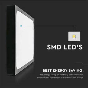 LED Koupelnové stropní svítidlo LED/24W/230V 6500K IP44 29,5x29,5 cm černá