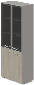 Vysoká skříň TopOffice 79,8 x 40,4 x 196,5 cm dveře kombi Barva: Driftwood