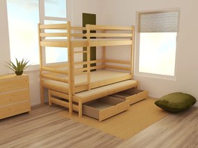 Patrová postel s výsuvnou přistýlkou PPV 015 80 x 200 cm - přírodní
