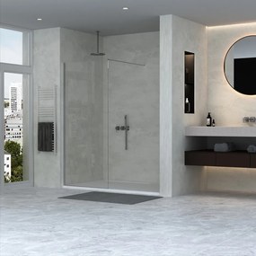 Erga Paris, sprchová zástěna Walk-In 100x200 cm, 8mm čiré sklo, chromový profil, ERG-V02-PARIS-100x200-CL-CR