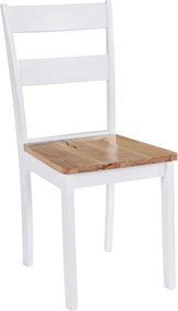 vidaXL Jídelní židle 4 ks bílé masivní kaučukovník [245369]