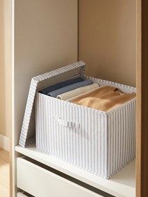Sinsay - Skládací úložný box s pruhy - námořnická modrá