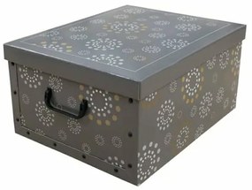 Compactor Skládací úložná krabice Compactor Ring - karton box 50 x 40 x 25 cm, šedá