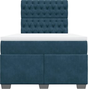 Box spring postel s matrací modrá 120 x 200 cm samet 3290892