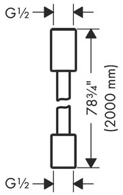 Axor ShowerSolutions - Textilní sprchová hadice 2000 mm s válcovými maticemi, červené zlato 28291300