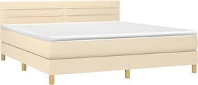 Box spring postel s matrací krémová 180x200 cm textil 3140718