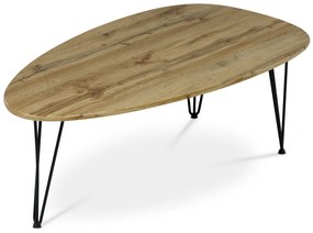 Konferenční stolek AF-3014 OAK, 120x67 v.46 cm, MDF deska, dekor divoký dub, kov černý matný lak