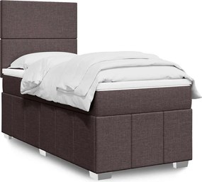 Box spring postel s matrací tmavě hnědá 90x200 cm textil 3291547