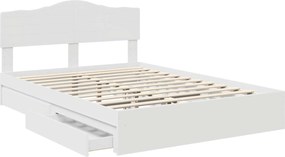Postel s úložným prostorem Bílá 160 x 200 cm Kompozitní dřevo 3413075