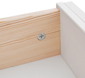 Massive home | Bílá komoda z masivu Belluno Elegante 4D3S s ořechovou deskou