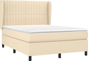 Box spring postel s matrací krémová 140x190 cm textil 3128122