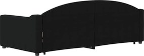 Válenda s přistýlkou černá 90 x 200 cm textil 3197532