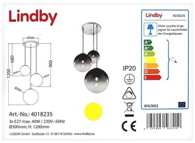 Lindby Lindby - Lustr na lanku ROBYN 3xE27/40W/230V LW1090
