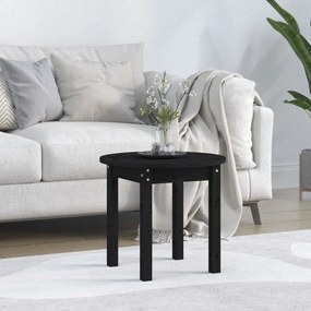 Konferenční stolek černý Ø 45 x 40 cm masivní borové dřevo - Default Title