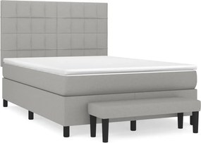 Box spring postel s matrací světle šedá 140 x 200 cm textil 3136597