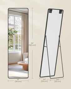 Volně stojící zrcadlo Bleer 150 cm černé II