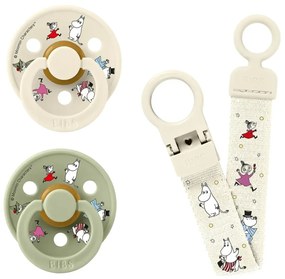 Bibs Dárkový set Moomin klip + šídítka 6-18 m Ivory/Sage