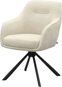 Krémové čalouněné jídelní křeslo s područkami Avola – Unique Furniture