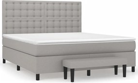Box spring postel s matrací světle šedá 160 x 200 cm textil 3136925