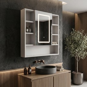 Rea, Zrcadlová skříňka s LED osvětlením Rea Luna 70x80cm, REA-M0405