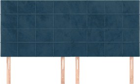 Čelo postele tmavě modré 160x5x118/128 cm sametové 3116390