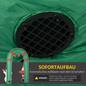 HOMCOM Nafukovací brána s Santa Clausem a sněhulákem, LED osvětlení, integrovaný ventilátor, 198 x 80 x 245 cm