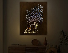 Li-Go "Jelen" světelný obraz 230V 70x100cm provedení povrchu: dub světlý