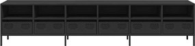 TV skříňka černá 202x39x43,5 cm ocel válcovaná za studena 3307155