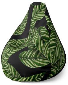 Sablio Sedací vak Pear Abstrakce listů - 70 x 95 x 15 cm
