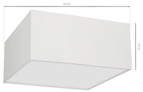 Stropní svítidlo Albion Square, 1x bílé bavlněné stínítko, (bílé plexisklo), (50cm)