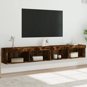 TV skříňky s LED osvětlením 2 ks kouřový dub 100 x 30 x 30 cm