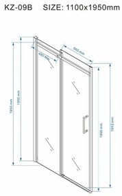 BPS-koupelny Posuvné sprchové dveře HYD-PD09B 110 zlatá/transparent pro instalaci do niky - bez vaničky