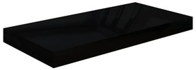 Plovoucí nástěnná police černá vysoký lesk 50 x 23,5 x 3,8 cm MDF 323766
