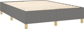 Box spring postel s matrací a LED tmavě šedá 140x200 cm textil 3135758