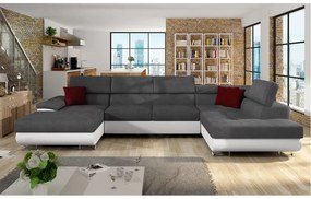 Sedací souprava Alvin Bis, Potah: ekokůže Soft 017 + Uttario Velvet 2971 + Kronos 02, Strana: Pravá - U