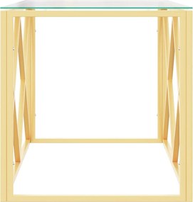 vidaXL Konferenční stolek 110 x 45 x 45 cm nerezová ocel a sklo [349962] Barva: stříbrná a bílá