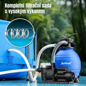 Písková filtrace k bazénu AQUA, 10 200 l/h, modrá Jurhan