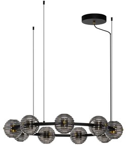LED stmívatelný černo-zlatý moderní lustr Las 2