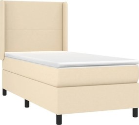 vidaXL Box spring postel s matrací 90x200 cm textil [3131246] Barva: světle šedá