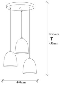 Lustr na lanku TATTOO 3xE27/40W/230V černá