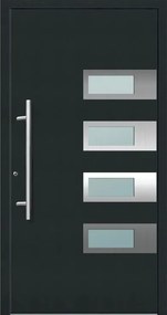 Solid Elements Vchodové dveře Smart, 90 L, rozměr vč. zárubně: 1000 × 2100 mm, AluClip hliník-plast, levé, antracit/bílé, prosklené
