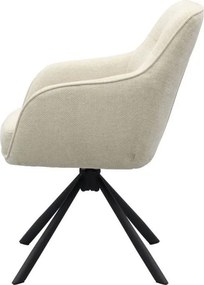 Krémové čalouněné jídelní křeslo s područkami Avola – Unique Furniture