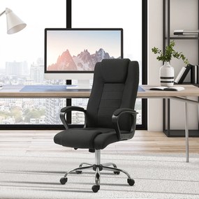 Výškově nastavitelná kancelářská židle Vinsetto, ergonomická kancelářská židle, počítačová židle s houpací funkcí, černá, 62 x 62 x 110-119 cm | Aosom